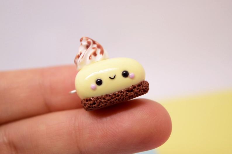 Kawaii Cheesecake Pie Polymer Clay Charm| Cute Crochet Progress Keeper ...